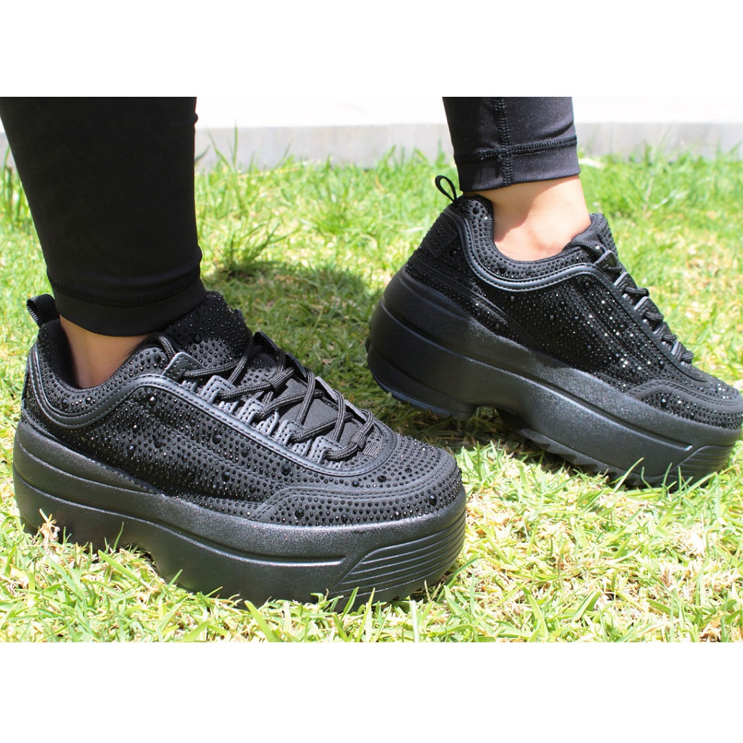 CHUNKY SNEAKERS NEGROS CON PIEDRAS (MOD LILY) – SHULA TORI